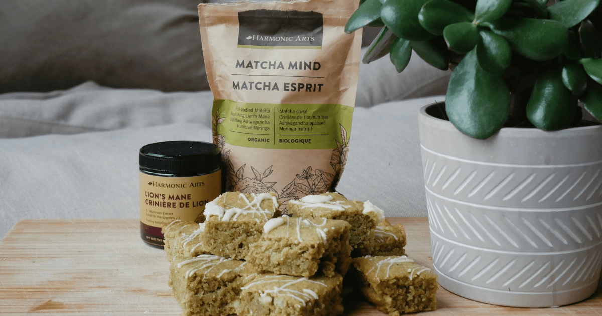 Matcha Mind Blondies à la crinière de lion – Harmonic Arts